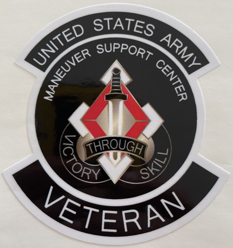US Army Maneuver Support Center Veteran Sticker - Decal Patch - Co US Army Maneuver Support Center Veteran Sticker - Decal Patch - Co
