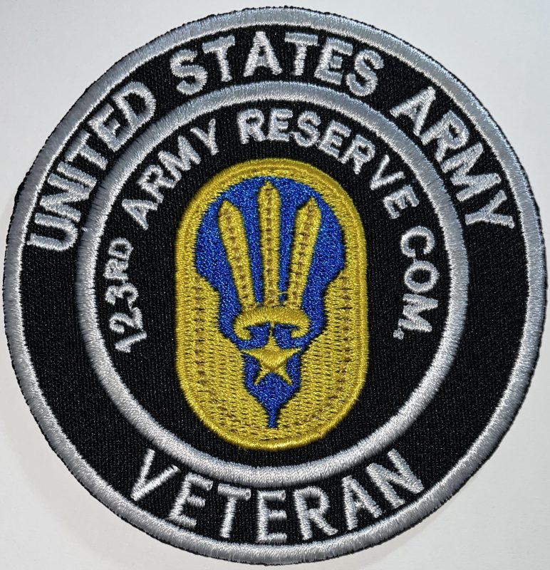 US Army 123rd Army Reserve Command Veteran Patch - Decal Patch - Co