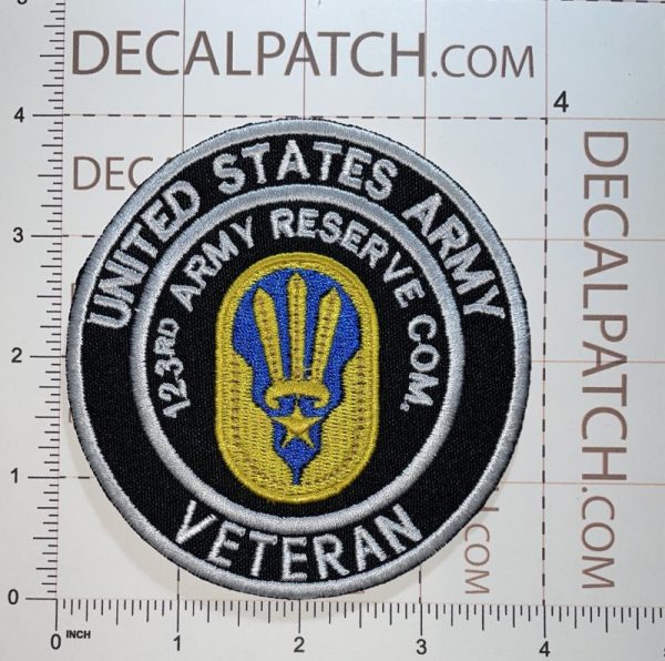 US Army 123rd Army Reserve Command Veteran Patch - Decal Patch - Co