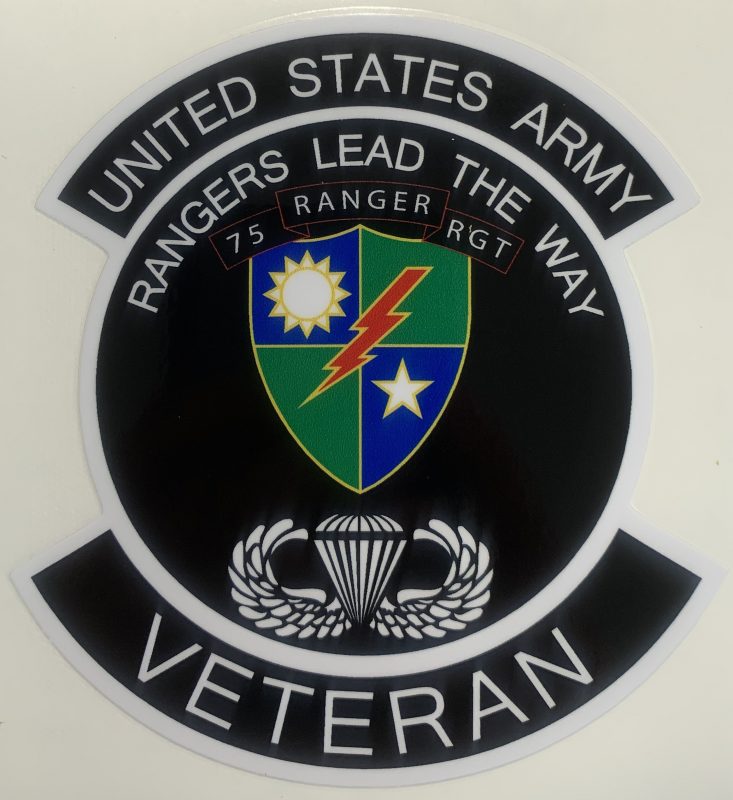 US Army 75th Ranger Regiment Veteran Sticker - Decal Patch - Co