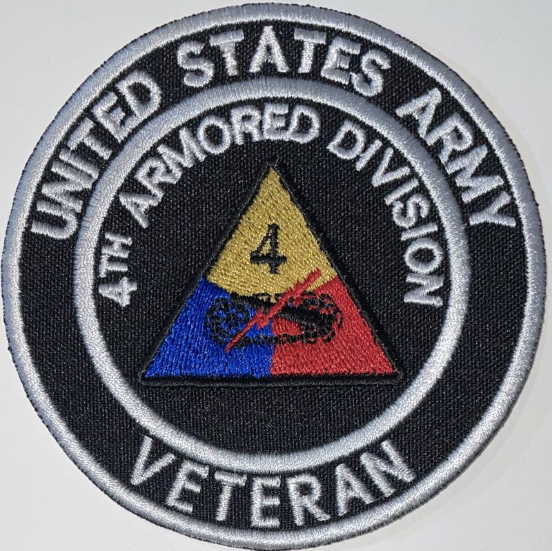 US Army 4th Armored Division Veteran Patch - Decal Patch - Co