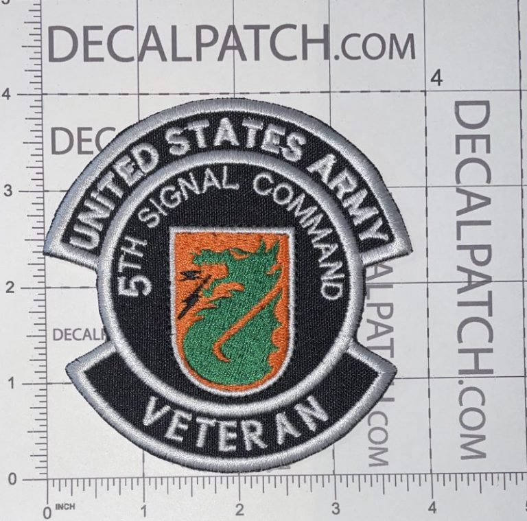 US Army 5th Signal Command Veteran Patch - Decal Patch - Co