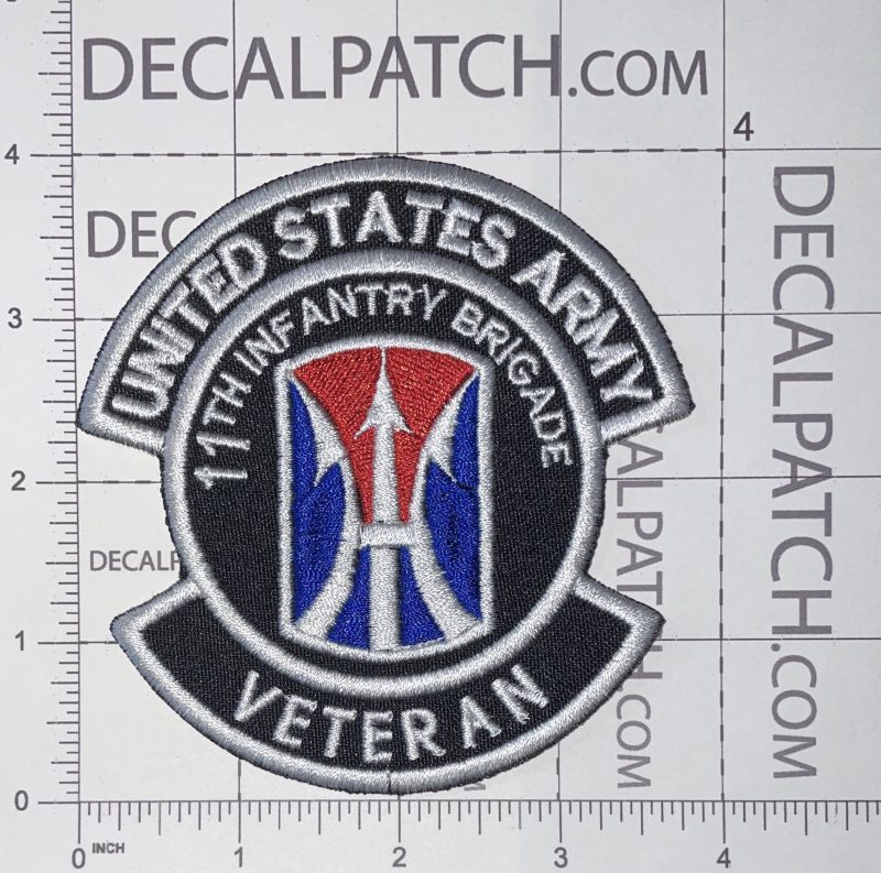 US Army 11th Infantry Brigade Veteran Patch - Decal Patch - Co