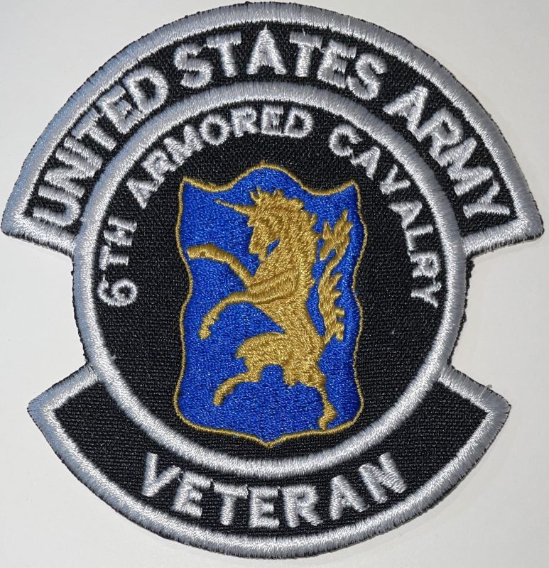 US Army 6th Armored Cavalry Veteran Patch - Decal Patch - Co