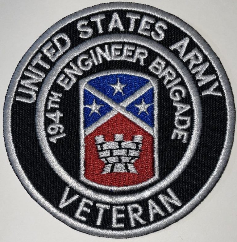 US Army 194th Engineer Brigade Veteran Patch - Decal Patch - Co