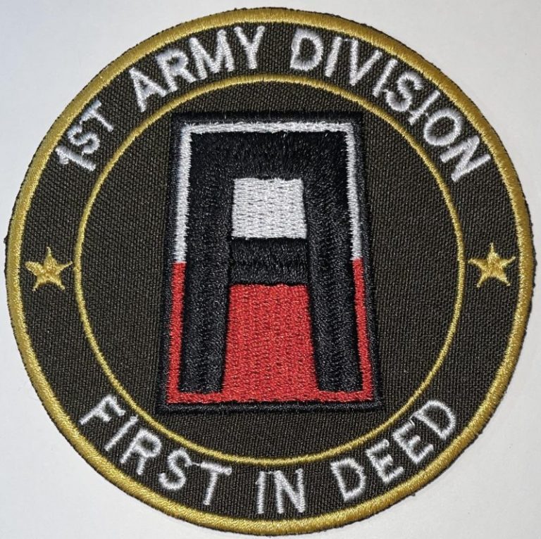 US Army 1st Army Division "First in Deed" Patch - Decal Patch - Co