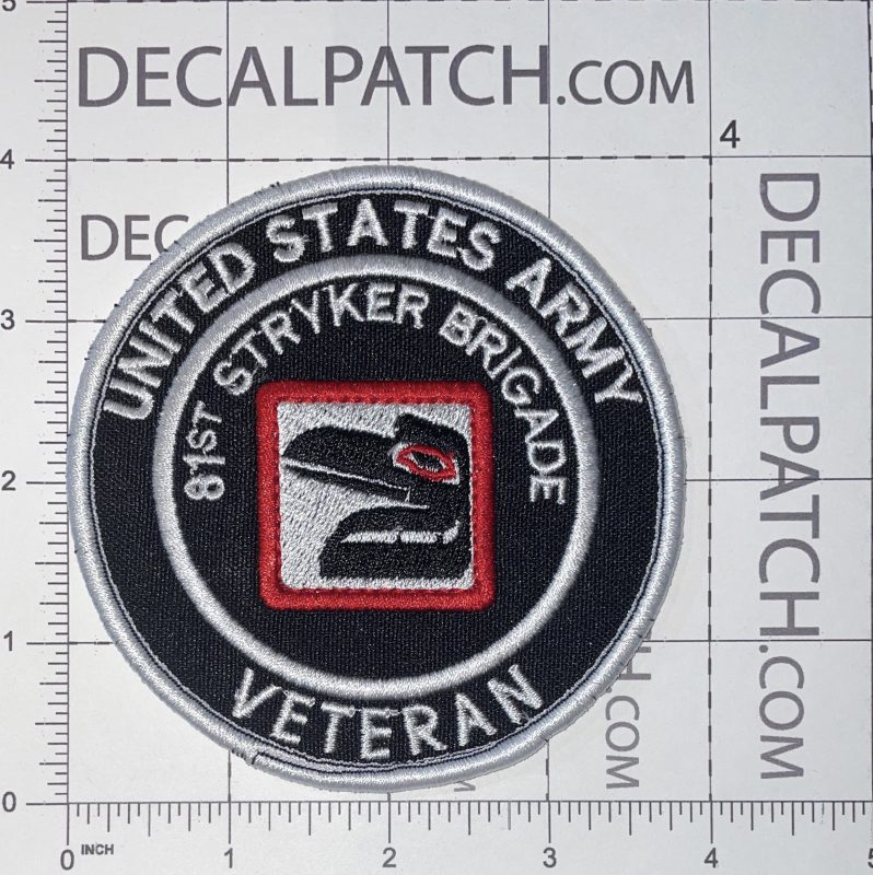 US Army 81st Stryker Brigade Veteran Patch - Decal Patch - Co