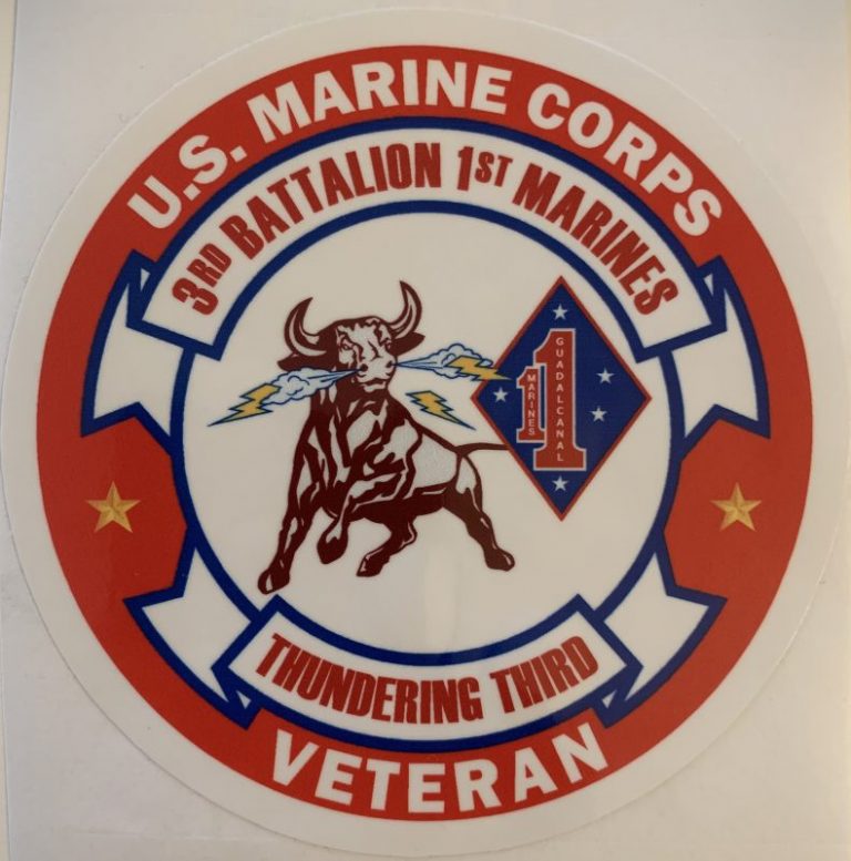 USMC 3rd Battalion 1st Marines Veteran Sticker D569 - Decal Patch - Co