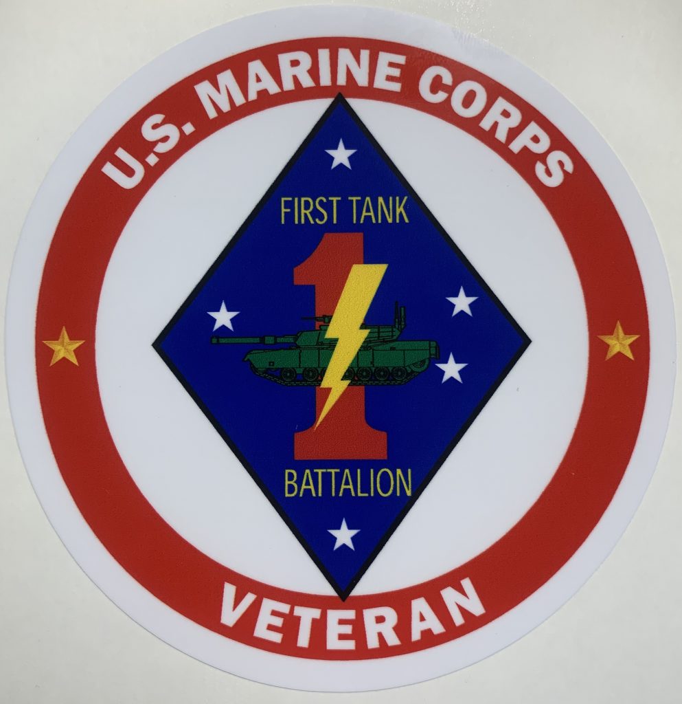 USMC First Tank Battalion Veteran Sticker D105 - Decal Patch - Co