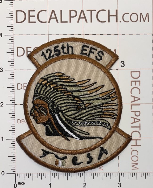 USAF 125th Expeditionary Fighter Sq OEF Tulsa Patch - Decal Patch - Co