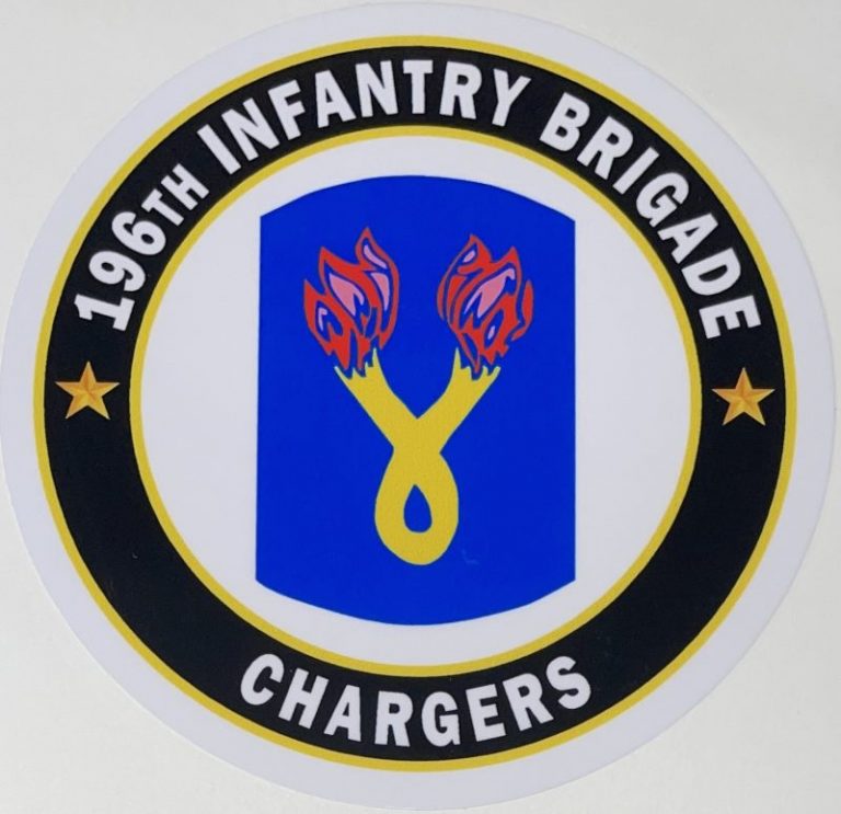 US Army 196th Infantry Brigade "Chargers" Sticker - Decal Patch - Co