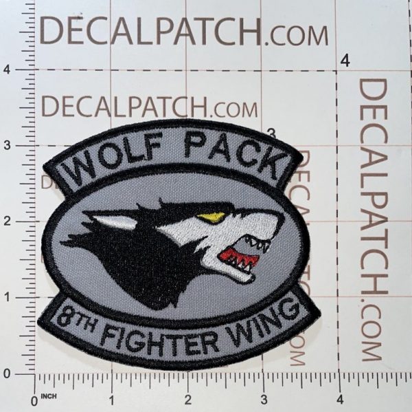 USAF 8th Fighter Wing Wolf Pack Patch - Decal Patch - Co