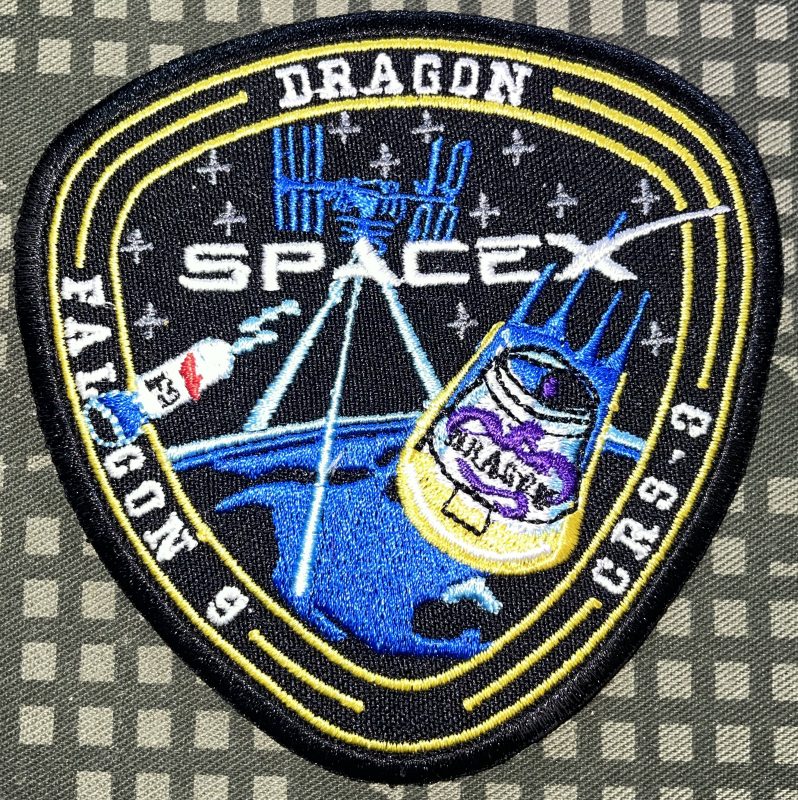 Falcon 9 Dragon CRS-3 Patch - Decal Patch - Co