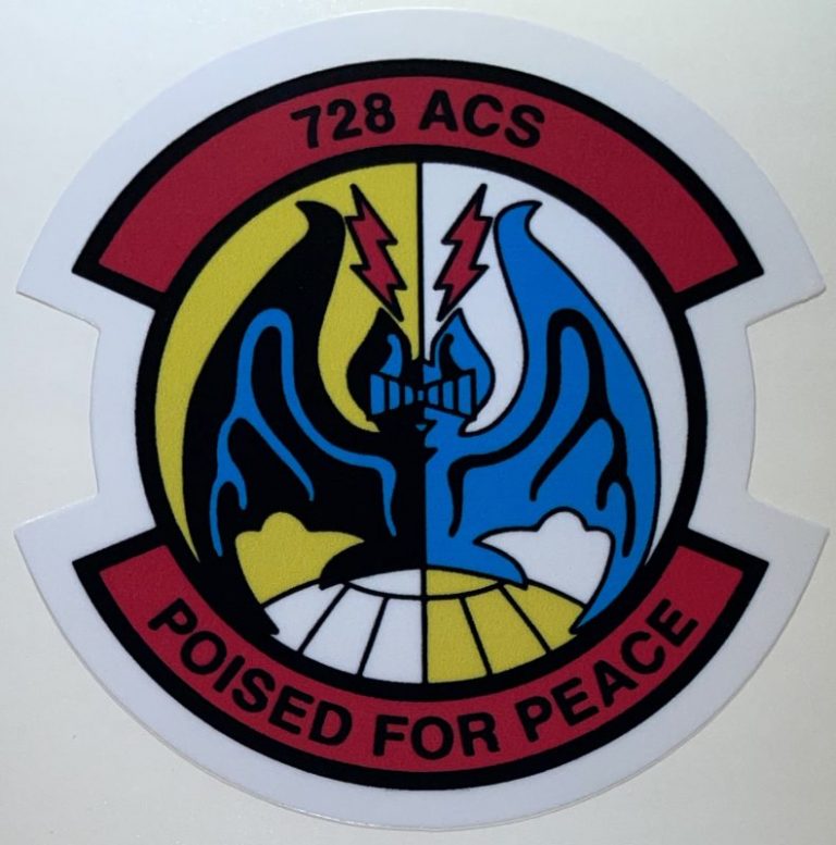 USAF 728 ACS Poised For Peace Sticker - Decal Patch - Co