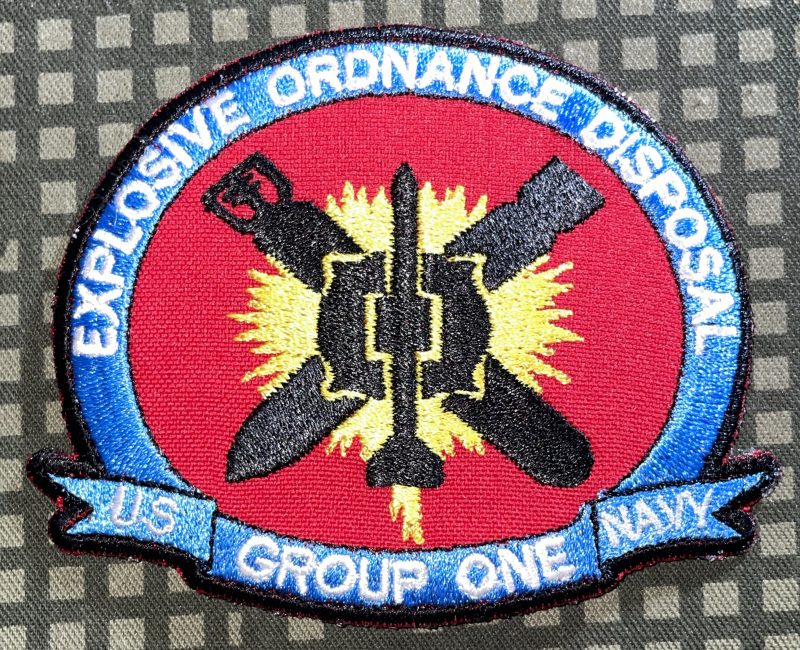 USN EOD Explosive Ordnance Disposal Group One Patch - Decal Patch - Co