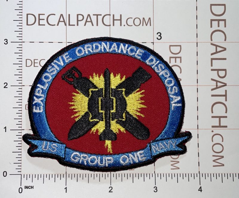 USN EOD Explosive Ordnance Disposal Group One Patch - Decal Patch - Co