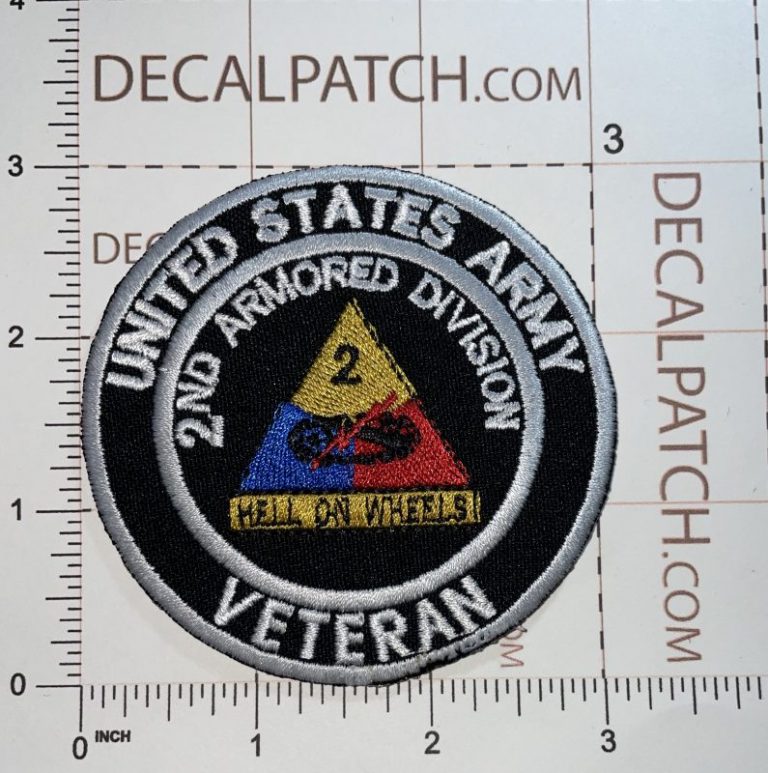 US Army 2nd Armored Division "Hell on Wheels" Veteran Patch 3" - Decal ...