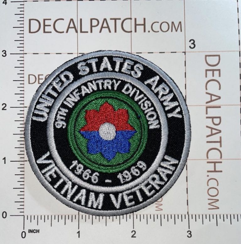 US Army 9th Infantry Division 1966-69 Vietnam Veteran Patch 3" - Decal ...