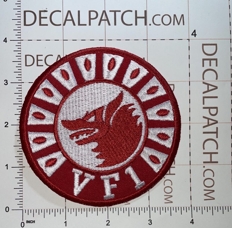 USN VF-1 Wolfpack Grumman F-14 Tomcat Fighter Sq Patch - Decal Patch - Co