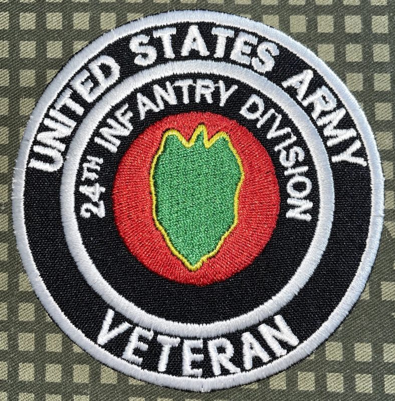 US Army 24th Infantry Division Veteran Patch - Decal Patch - Co