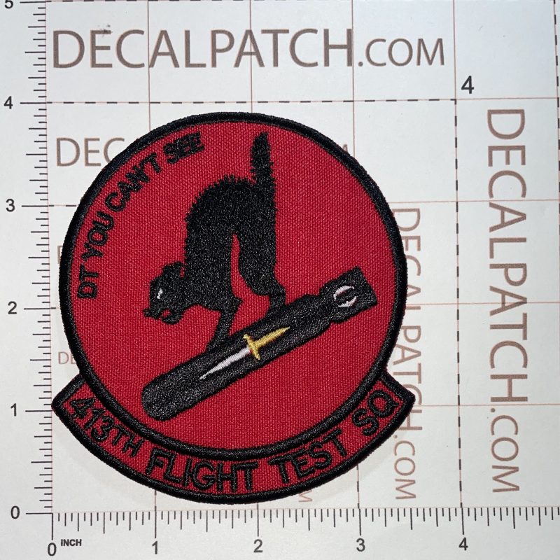 USAF 413th Flight Test Sq "DT You Can't See" Patch - Decal Patch - Co