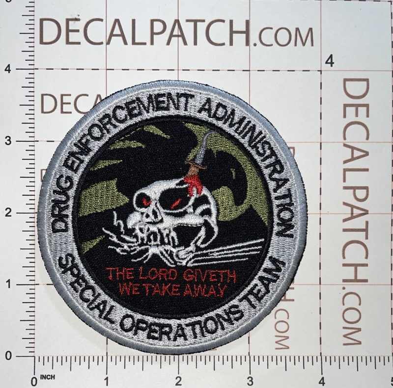 Drug Enforcemet Administration DEA Special Operations Team Patch - Decal Patch - Co
