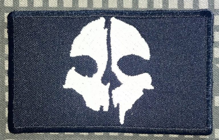 Black/White COD Call Of Duty Ghosts Skull Patch - Decal Patch - Co