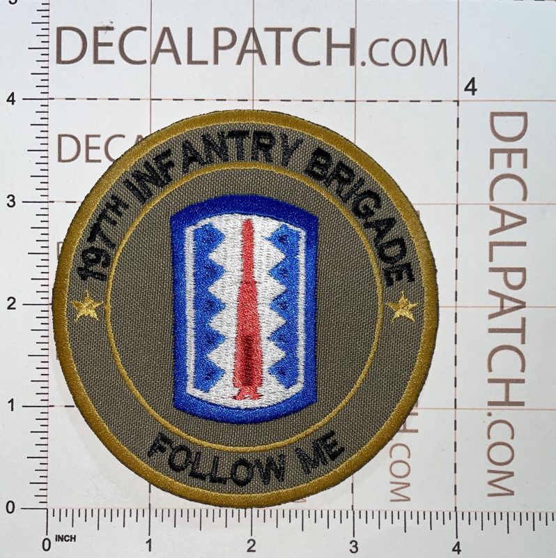 US Army 197th Infantry Brigade "Follow Me" Patch - Decal Patch - Co
