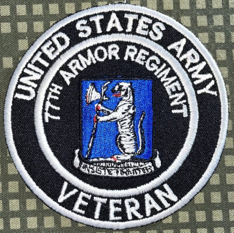 US Army 77th Armor Regiment Veteran Patch - Decal Patch - Co