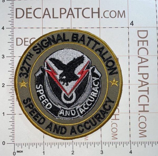 US Army 327th Signal Battalion "Speed and Accuracy" Patch - Decal Patch ...