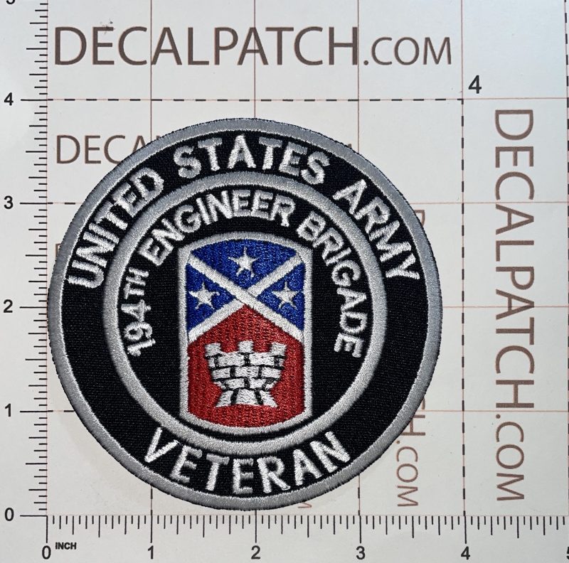 US Army 194th Engineer Brigade Veteran Patch - Decal Patch - Co