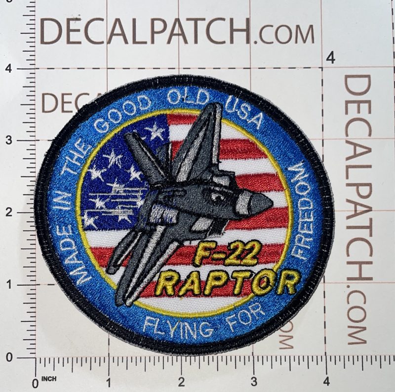 USAF Lockheed-Martin Made in the Good old USA F-22 Raptor Patch - Decal ...