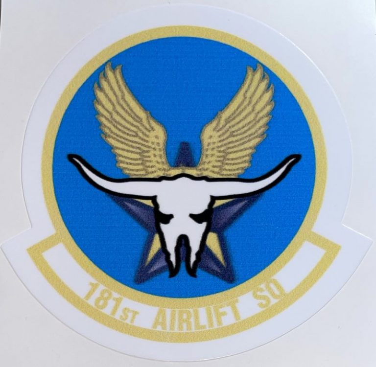 USAF 181st Airlift Squadron Sticker - Decal Patch - Co