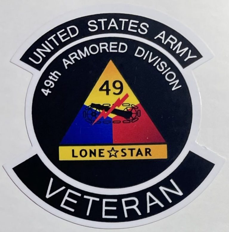 US Army 49th Armored Division "Lone Star" Veteran Sticker D62 - Decal ...