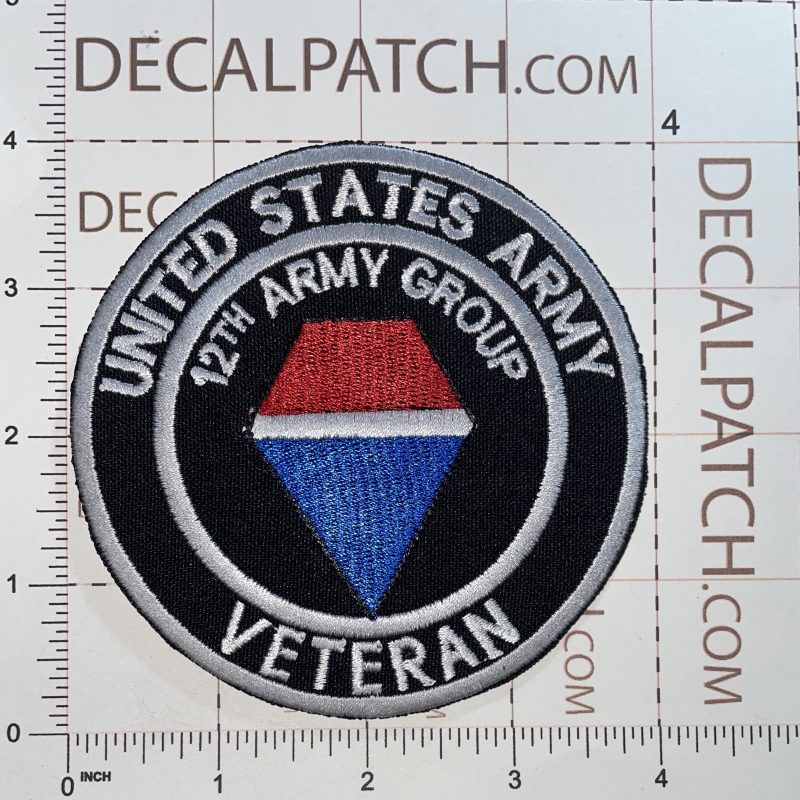 US Army 12th Army Group Veteran Patch - Decal Patch - Co