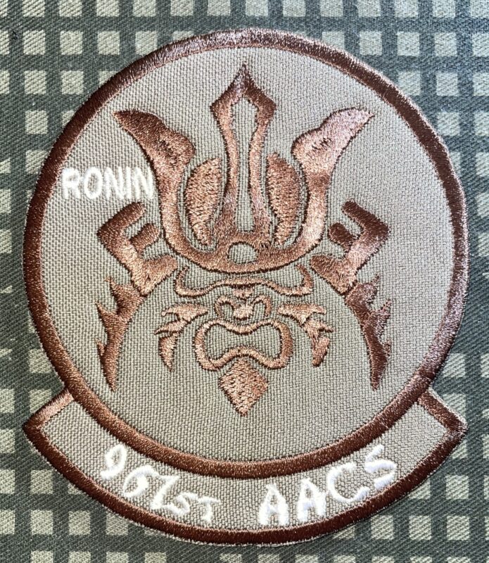 USAF 961st AACS Airborne Air Control Sq "Ronin" Patch - Decal Patch - Co