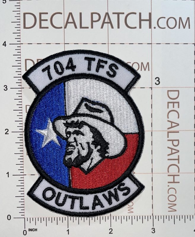 USAF 704 TFS Tactical Fighter Squadron "Outlaws" Patch - Decal Patch - Co