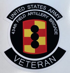 US Army 434th Field Artillery Brigade Veteran Sticker - Decal Patch - Co