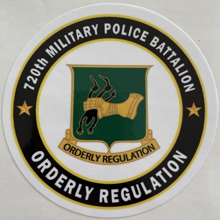 US Army 720th Military Police Battalion "Orderly Regulation” Sticker ...
