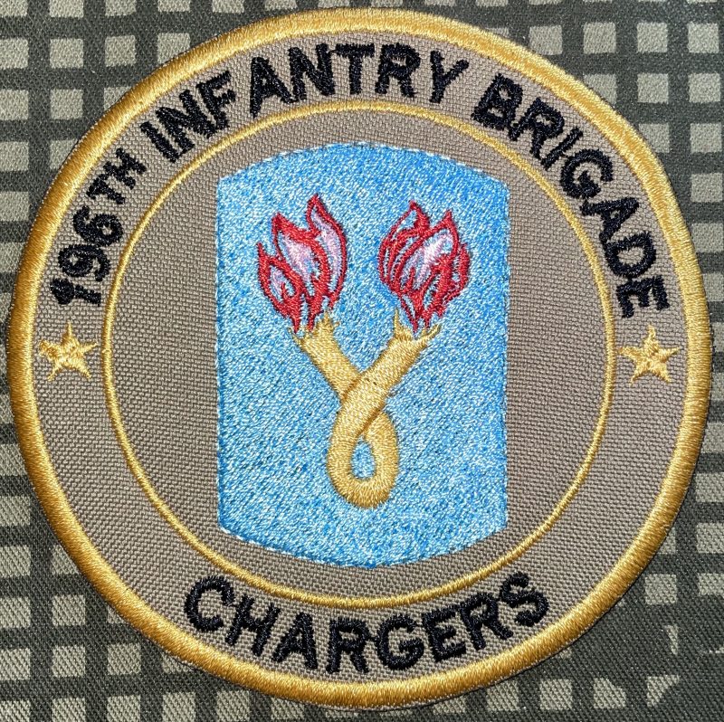 US Army 196th Infantry Brigade "Chargers" Patch - Decal Patch - Co