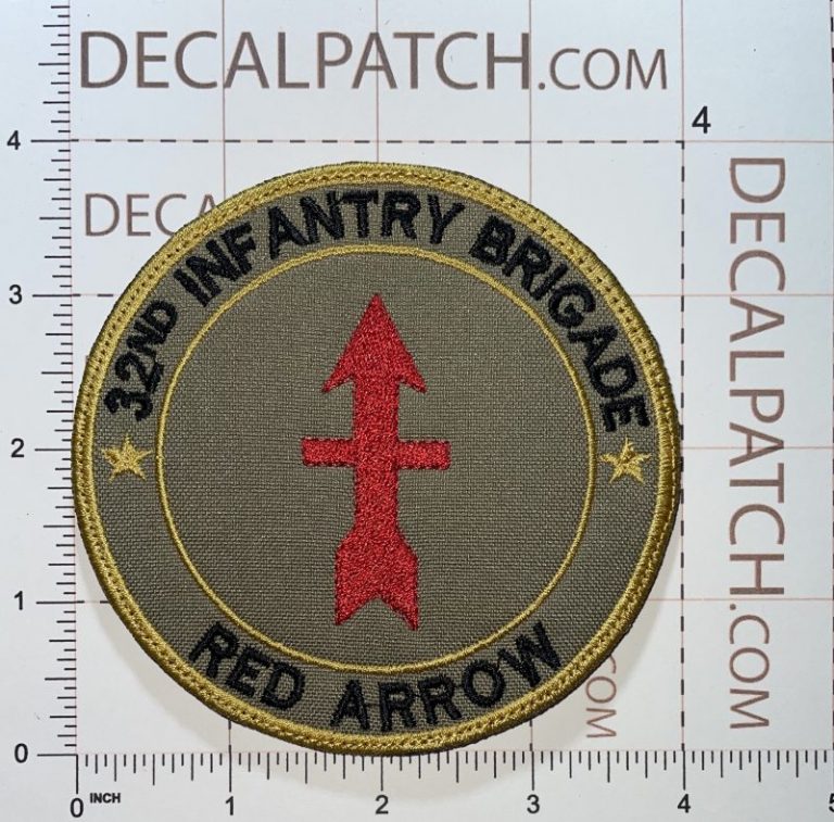 US Army 32nd Infantry Brigade "Red Arrow" Patch - Decal Patch - Co
