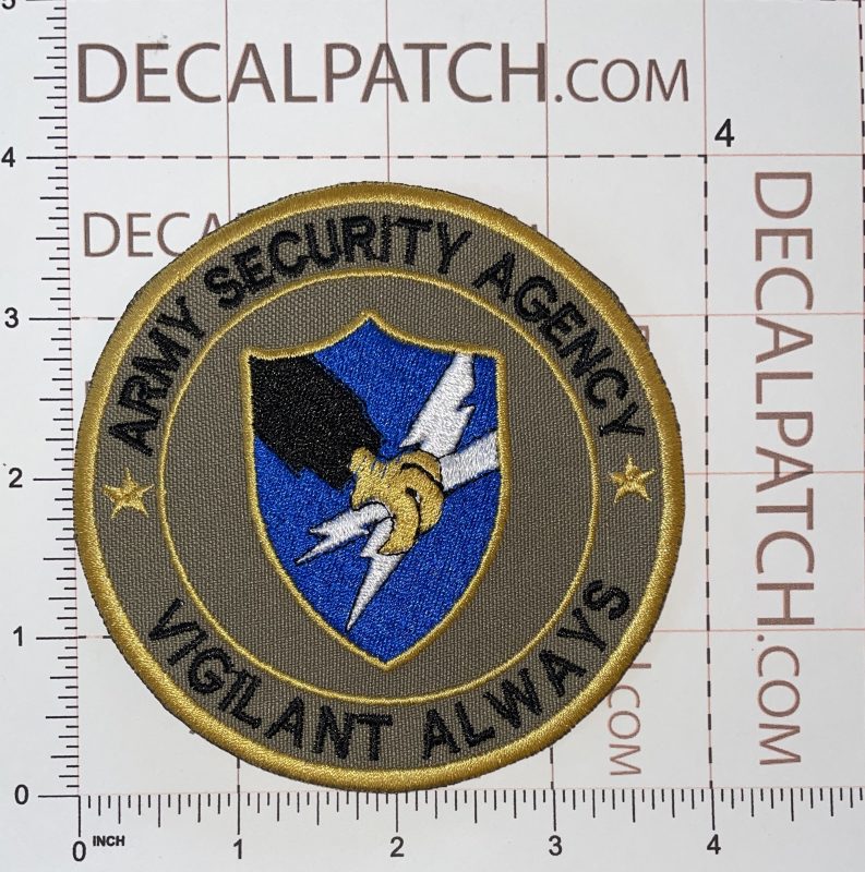 US Army ASA Army Security Agency "Vigilant Always" Patch - Decal Patch - Co