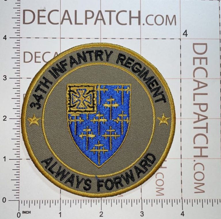US Army 34th Infantry Regiment "Always Forward" Patch - Decal Patch - Co